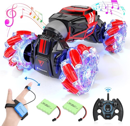 Powerextra Remote Control Car, 4WD Rc Stunt Car with Light & Music ...