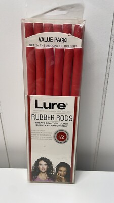 New Lure Rubber Rods Hair Rollers Curlers 1/2 Inch Diameter Red Roll ...
