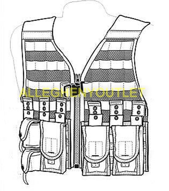 6 PC US MILITARY ACU Rifleman Set - Fighting Load Carrier FLC Vest + 5 ...