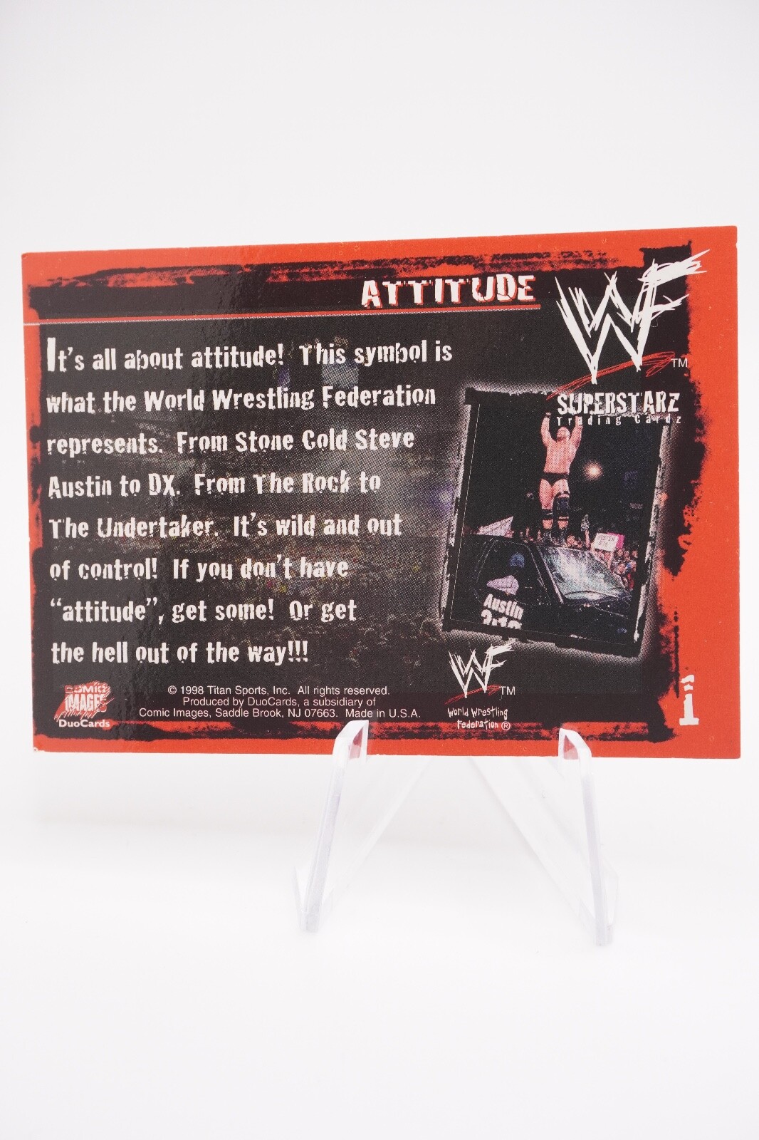 WWF (WWE) 1998 Comic Images Duo Cards - #1 – Attitude | eBay
