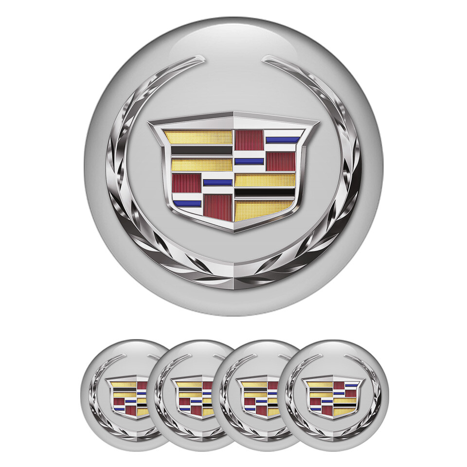 4 x Print Logo Cadillac Dome Sticker Wheel Center Hub Caps Silicone ...