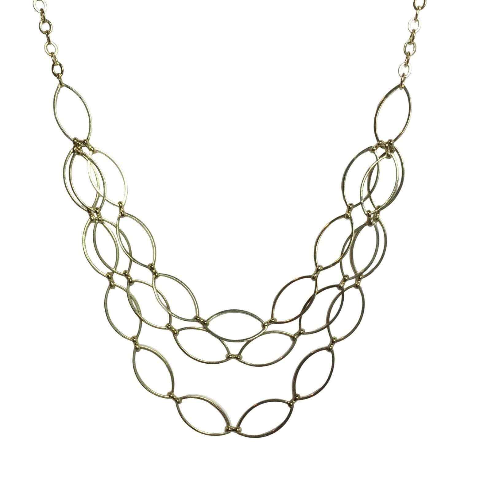 Vintage Avon Triple Strand Oval Open Link Chain Gold … - Gem