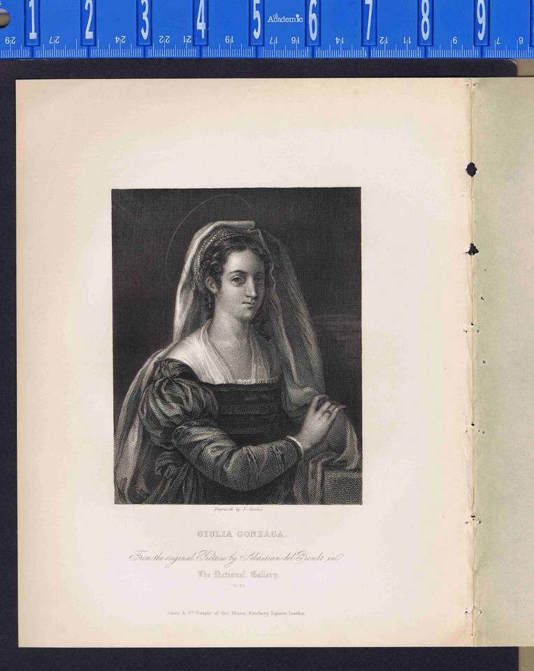 Julia Gonzaga, Sainted Martyr by del Piombo - 1832 Engraved Print Plus ...