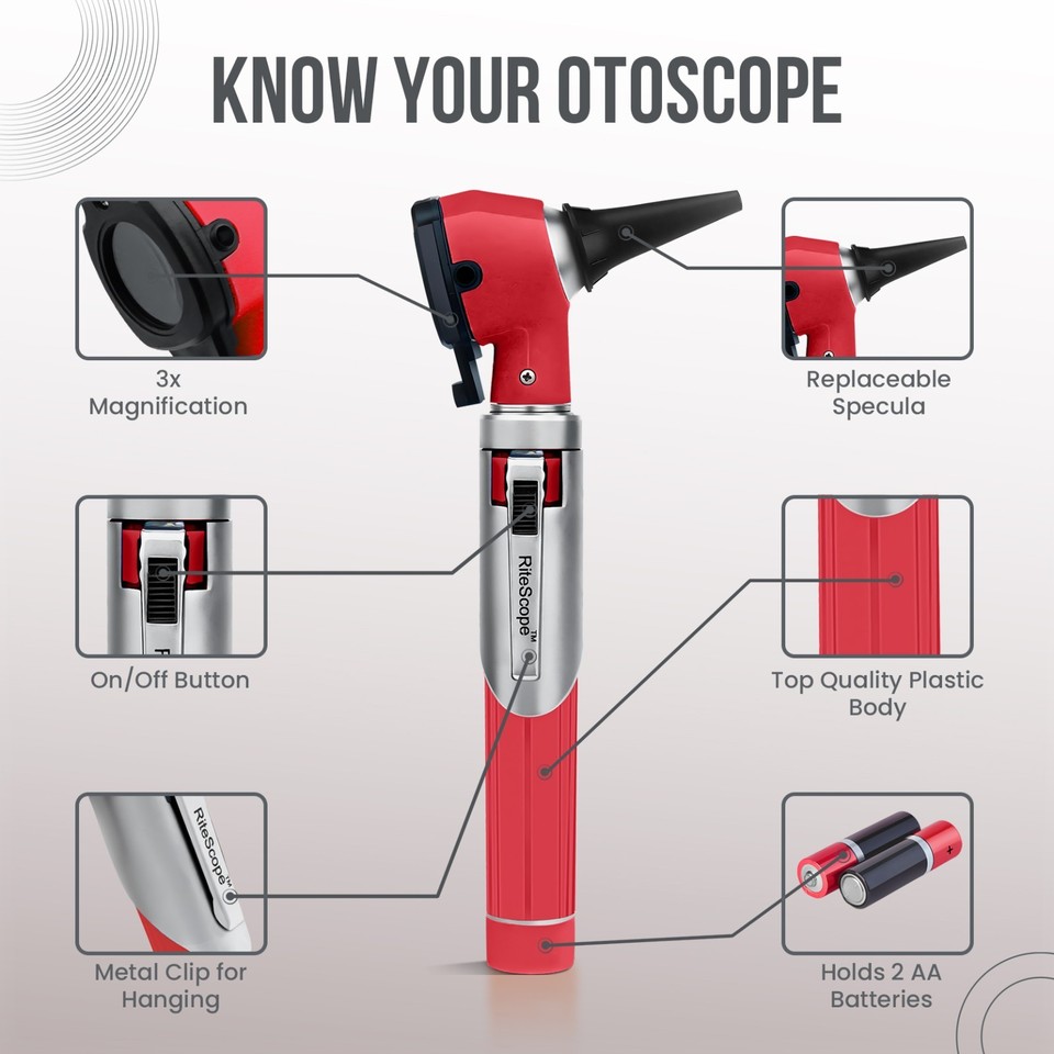 RiteScope Otoscope - Ear Scope with Light, Ear Infection Detector ...