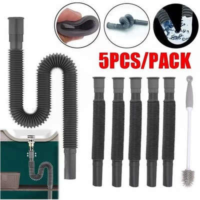 5 Pack Collapsible Flexible Caravan Motorhome Drainage Waste Pipes with ...