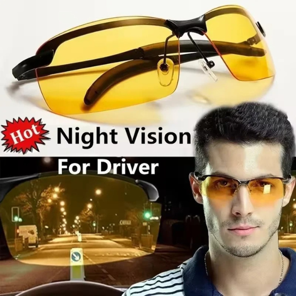 Night Driving Glasses HD Anti Glare Vision Polarized Yellow Lens Tinted ...