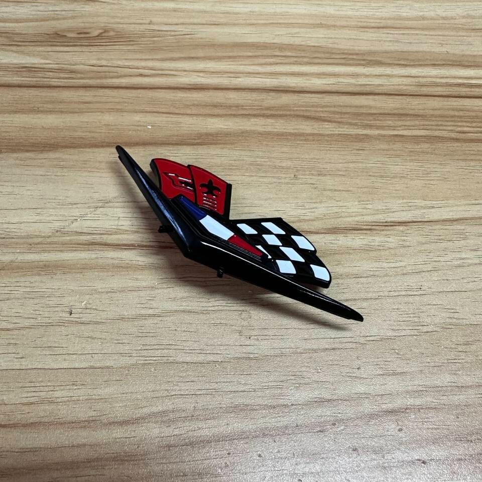 2x Red Black Front Fender Flags Emblem For 62-63 Impala Belair 327 409 ...