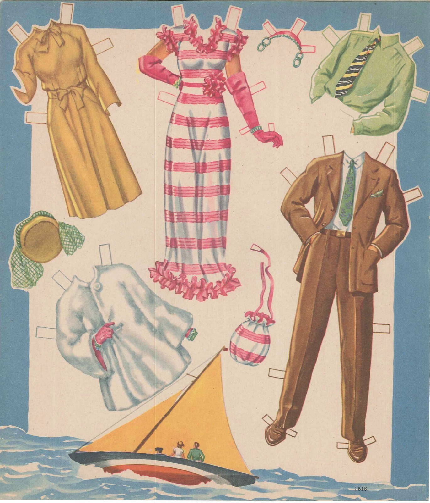 VINTGE UNCUT 1945 ROMANCE PAPER DOLL 10 PG ORG SZE~LASER REPRODUCTION ...