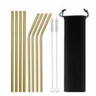 10pc Reusable Metal Drinking Straw Stainless Steel Smoothies Straw with ...