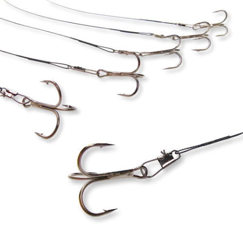 5 PIKE ZANDER RIGS DEAD BAIT WIRE TRACE Fishing Dead Bait RIGS SIZE 2 4 ...