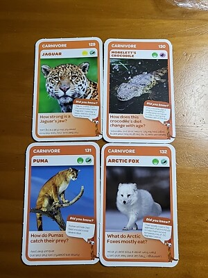 Woolworths Super Animals ( Carnivore )🏆#129,130,131,132 - 4 CARDS🏆FREE ...