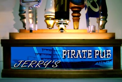 Personalized SUNKEN PIRATE SHIP 7 tap handle display W/ LIGHTED BAR ...