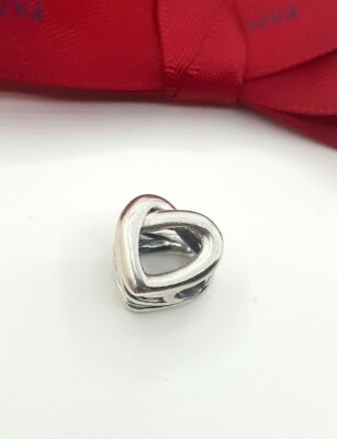 Authentic PANDORA 925 Ale SS Knotted Heart Openwork Charm Pendant ...