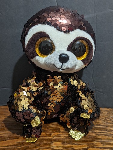 Ty Flippables Dangler Sloth 6" Plush Stuffed Animal Shiny Sequin Multi ...