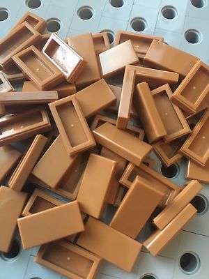 Lego 1x2 Medium Nougat Flat Tiles Smooth Finishing 1 x 2 Floor Roof ...