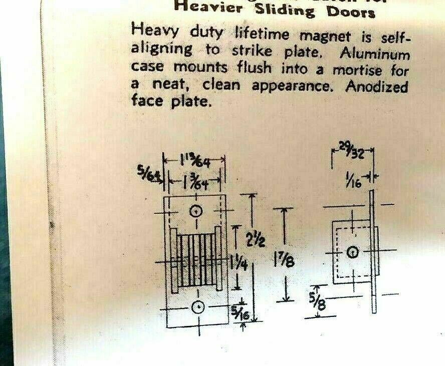 EPCO MORTICE HEAVY DUTY MAGNET MAGNETIC 557 CATCH FOR HEAVIER SLIDING ...