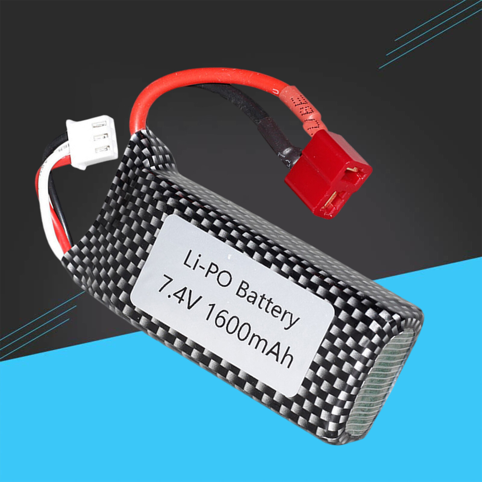 7.4V 1600mAh Lipo Battery 1:10 Scale RC Cars Quadcopter for XLH 9125 ...