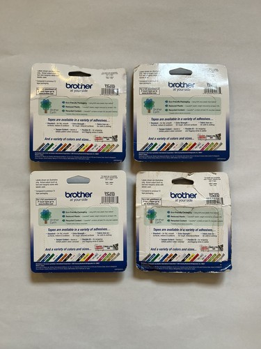 (Set of 4) Brother P-Touch TZe-232 1/2" RED Print On WHITE Laminated ...