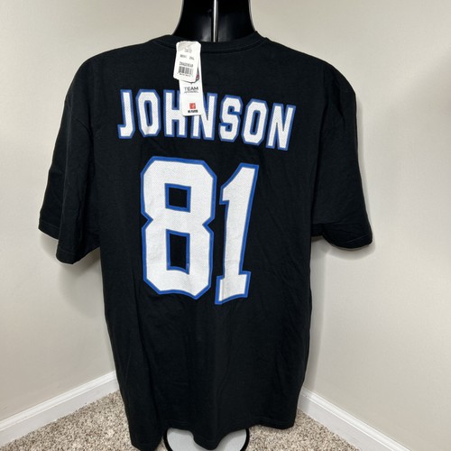 Detroit Lions Premium Black Short Sleeve Logo T-Shirt Size M 2XL #81 ...