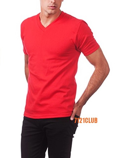 PRO CLUB MEN V NECK T SHIRT CAMO TEE PROCLUB PLAIN SHORT SLEEVE BIG ...