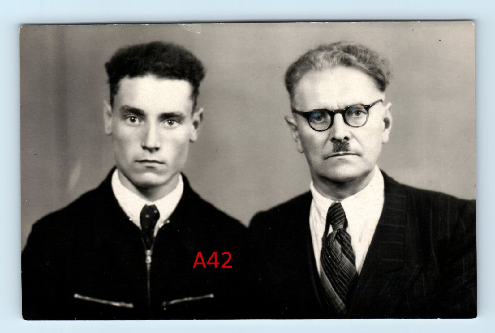 Original Photo two men One Old man look like adolf moustache | eBay