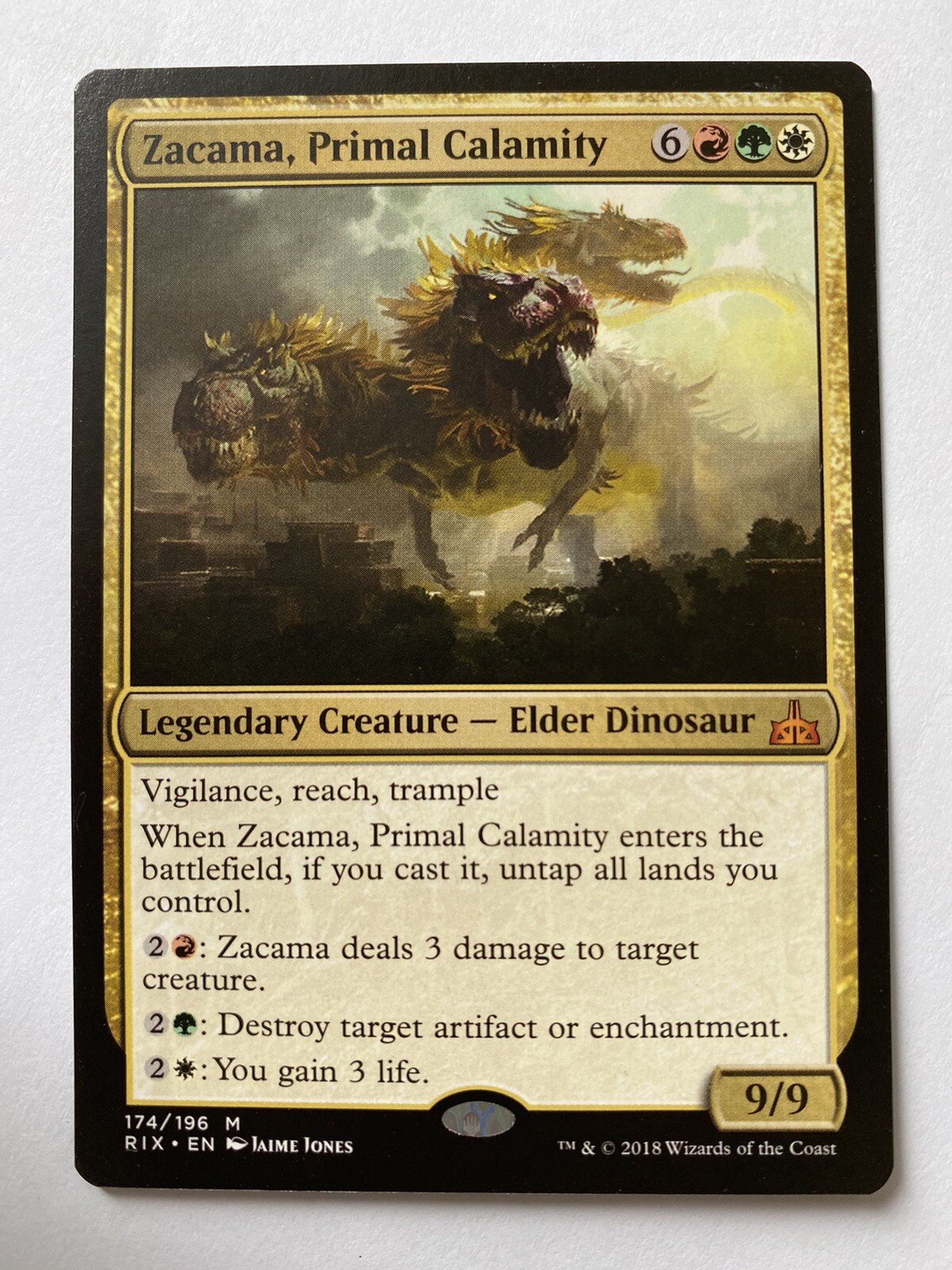 MTG Zacama, Primal Calamity Rivals of Ixalan 174/196 Regular Mythic NM ...