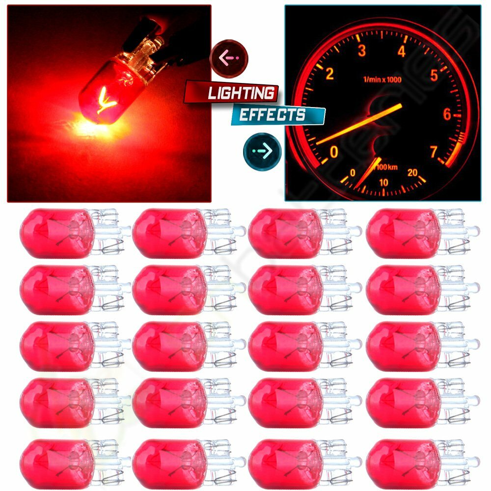 20pcs Red Instrument Cluster Dash Light Glove Box Lamp Halogen Bulbs ...