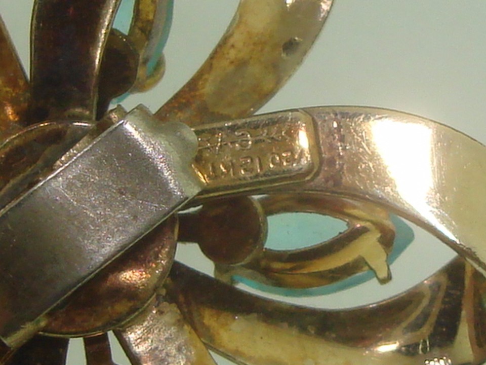 BEAUTIFUL VINTAGE 1940-50'S CARL ART 12K GOLD FILLED FOILED RHINESTONE ...