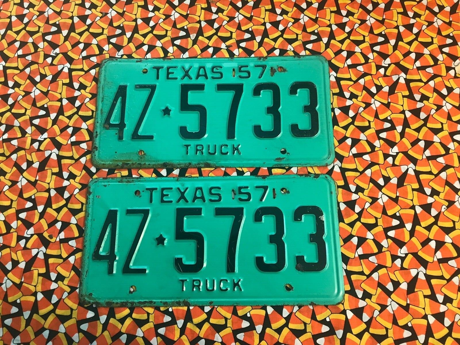 1957 TRUCK TEXAS LICENSE PLATES 4Z5733 REPLACEMENT Green | eBay