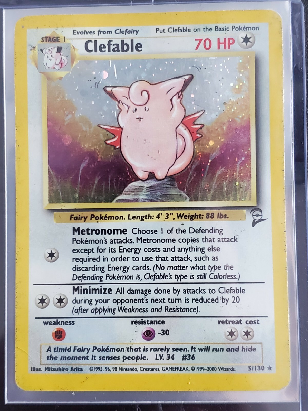 Pokemon TCG: Clefable 5/130 Holo Rare: Base set 2 | eBay