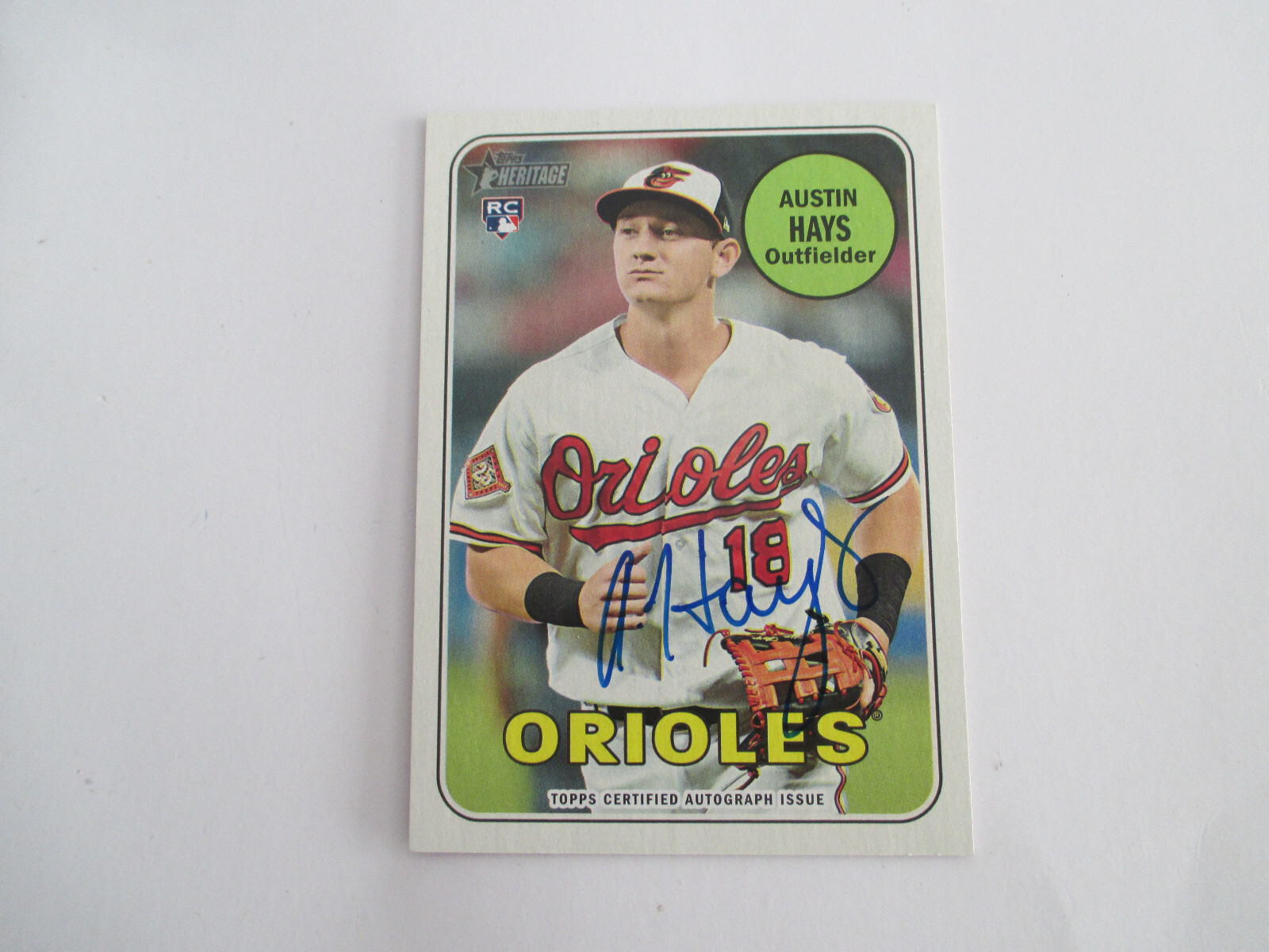 2018 Topps Heritage - Real One Autographs #ROA-AH Austin Hays (AU, RC ...