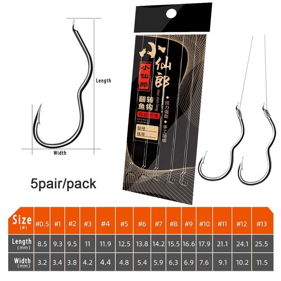 5Pair/Pack Sharp Barbed Double Fishing Hook Carp Fishing Accessories ...