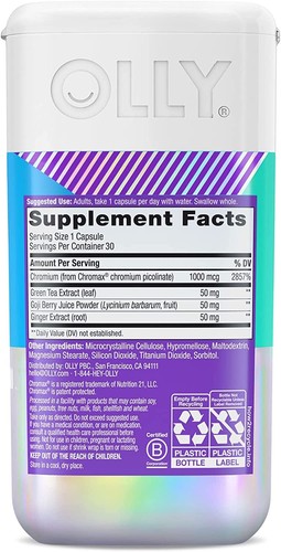 OLLY Combat Cravings, Metabolism & Energy Support Supplement, Chromium ...