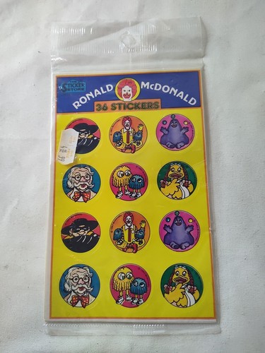 VTG Ronald McDonald Sticker Street Sheet 5007 New | eBay