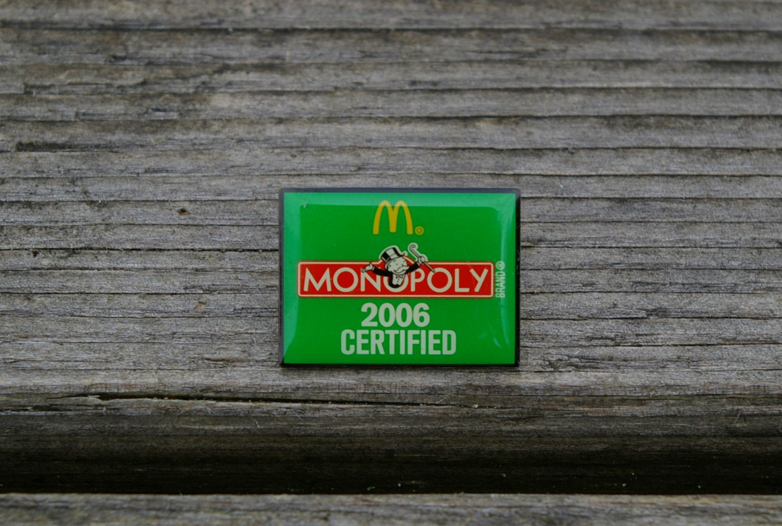 McDonald's M Monopoly 2006 Certified Pin Pinback Hasbro Gold Tone Metal ...