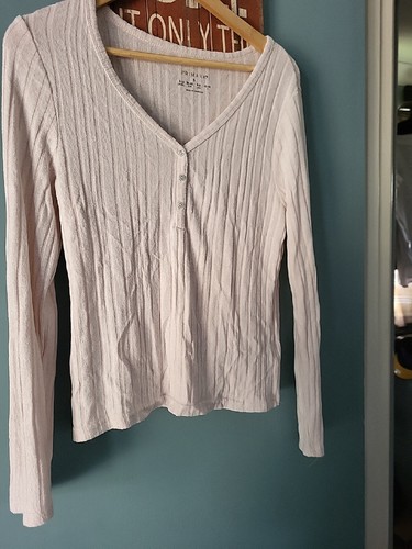 Primark Size S Small Beige Ribbed V Neck Top (052310). | eBay