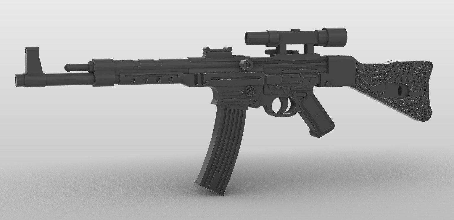 1/12 Scale Battleground STG-44 / MP-44 Assault Rifle with ZF-4 Sniper ...