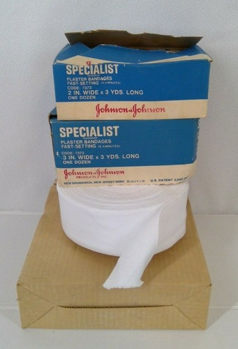 Johnson & Johnson Specialist Plaster Bandages Fast Setting 2 Sizes Roll ...
