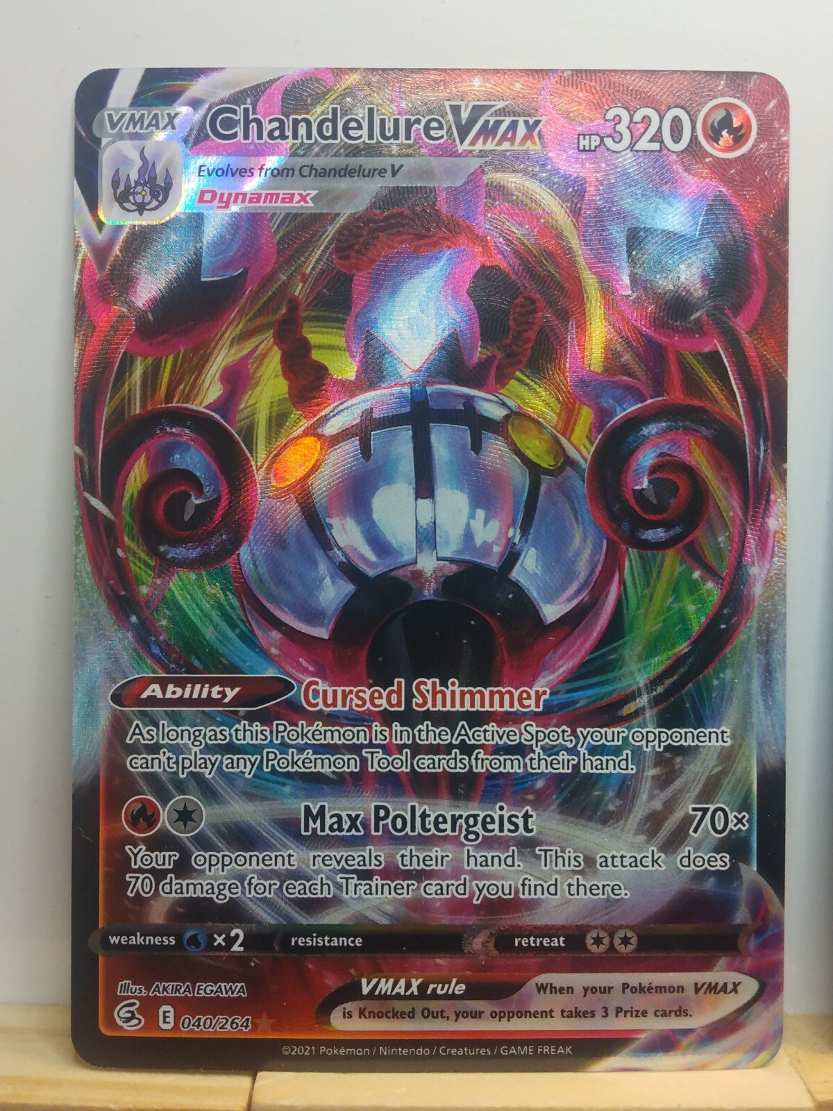 Pokémon TCG Chandelure VMAX Fusion Strike 040/264 Holo Ultra Rare & V ...