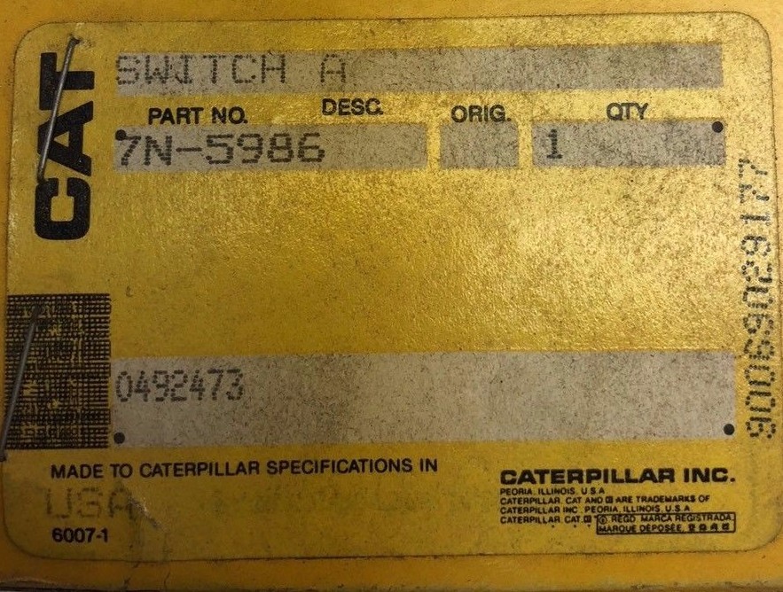 Caterpillar (Cat) 7N-5986 or 7N5986 Switch A | eBay