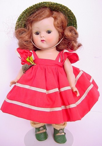 1953 VOGUE 8" TINY MISS SERIES REDHEAD BROWN EYE PL STRUNG "GLAD" GINNY ...