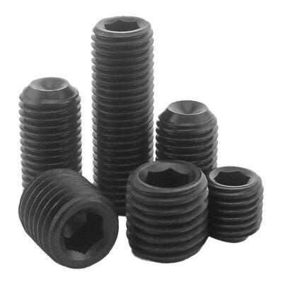 M4 Black SUS304 Steel Hex Socket Headless Set Screws Concave End ...