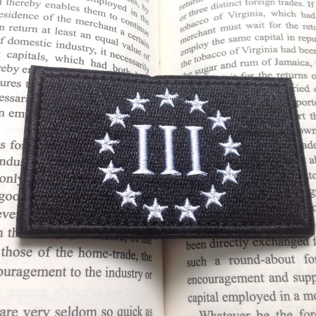Three Percenter III Percent MORALE TACTICAL MILITARY BADGE PATCH BLACK ...