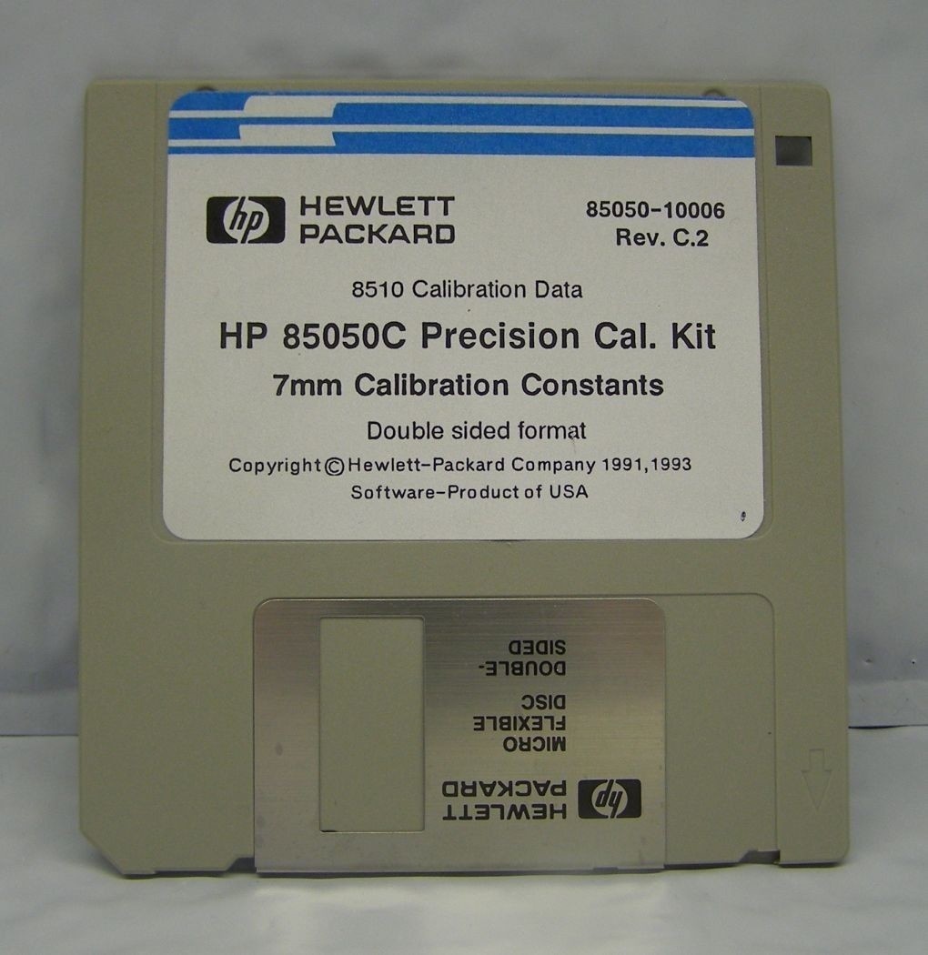 HP 85050C PRECISION CALIBRATION KIT SOFTWARE. 7mm CALIB. CONSTANTS ...