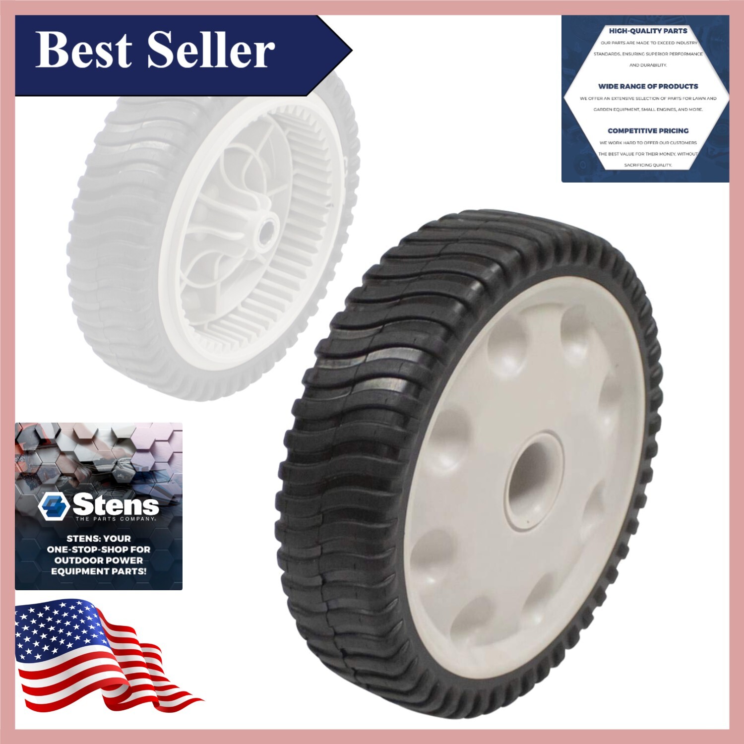 Easy Replacement 8-Inch Plastic Drive Wheel, Compatible with Troy-Bilt ...