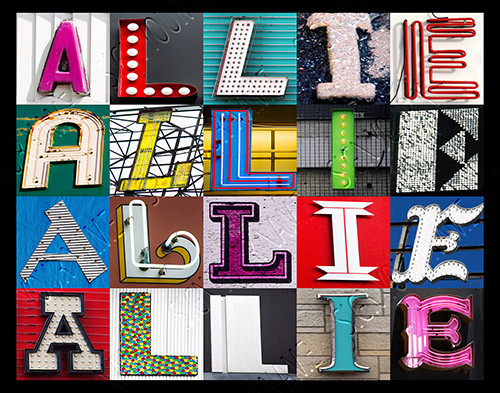 ALLIE Name Poster featuring photos of actual sign letters | eBay