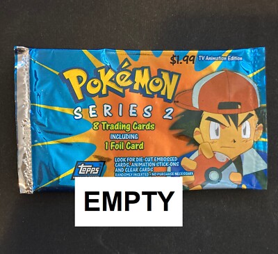 EMPTY Pokemon Topps Series 2 Pokemon Card not Sealed Booster Pack ...