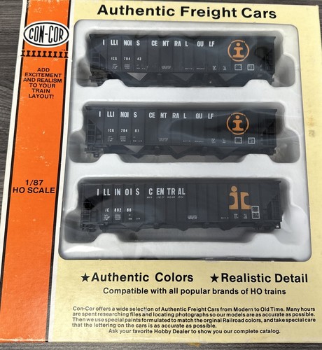 Con-Cor HO Kit #01-930002 100 Ton Hopper Kits 3/Pack Illinois Central ...