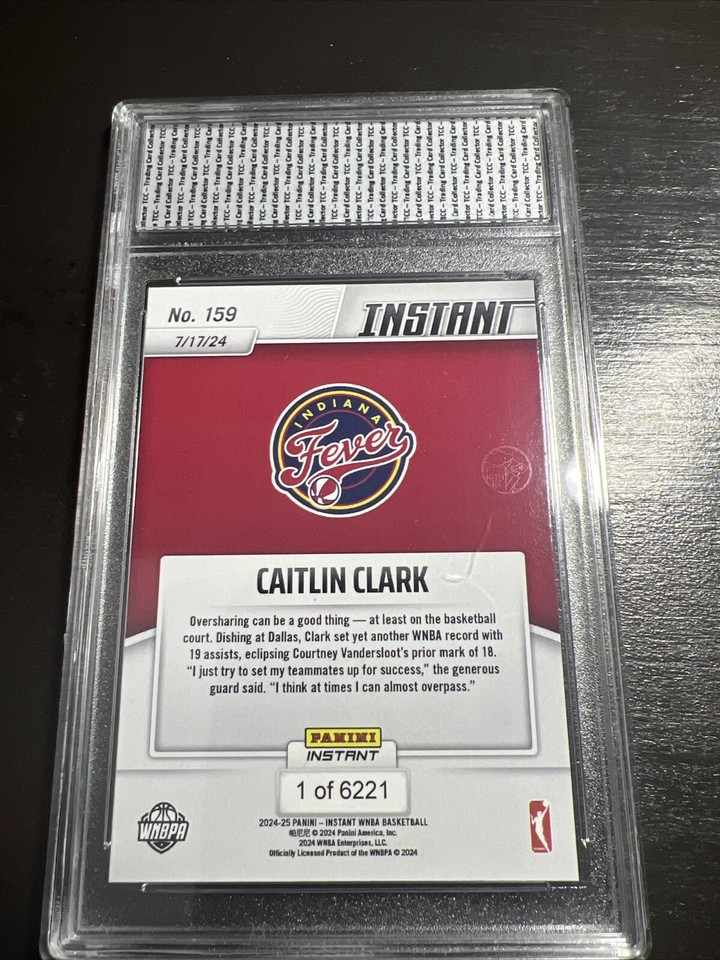 2024 Panini Instant Caitlin Clark Assists Record TCC Graded Gem Mint | eBay