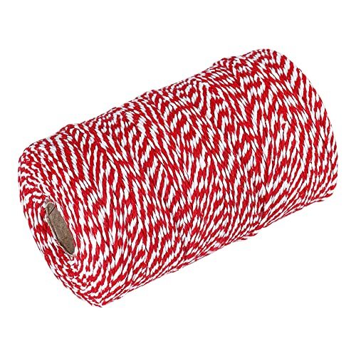 Red and White Twine, 656 Feet 2Mm Cotton Bakers Twine String for Gift ...